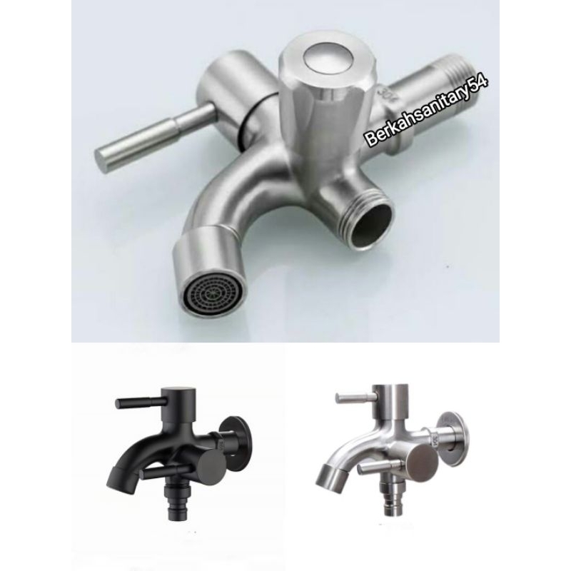 Jual Kran Cabang Shower Stainless Sus 304 Hitam/Dove/Kran Cabang Kamar Mandi | Shopee Indonesia