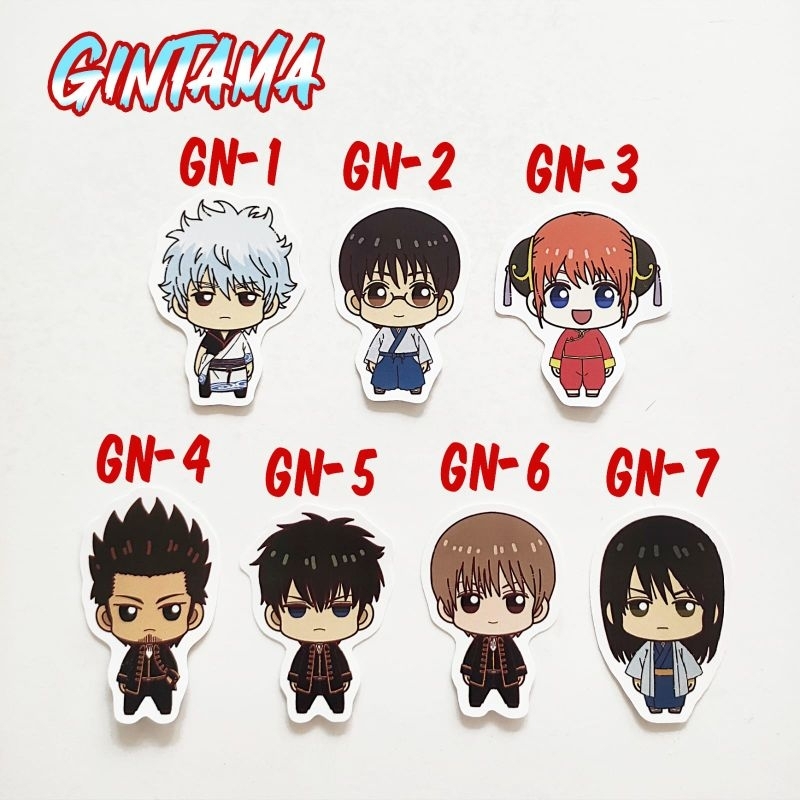 Jual Sticker Anime Gintama 1 Gintoki Shinpachi Kagura Kondou Toushiro ...