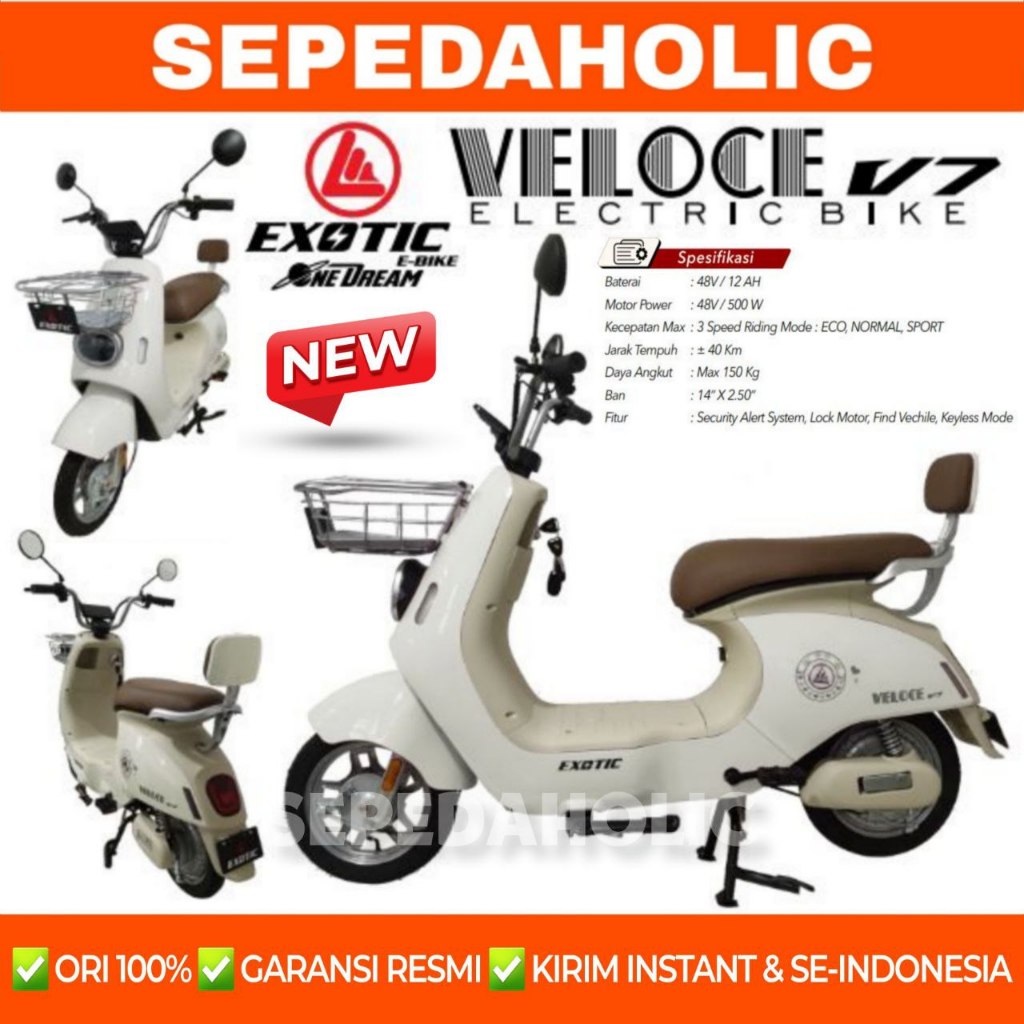 Jual Sepeda Listrik EXOTIC VELOCE V7 BY PACIFIC 500 Watt Electric E ...