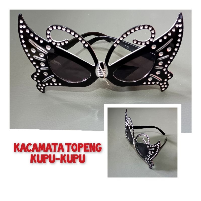 Jual Kacamata fashion dewasa topeng kupu kupu blink blink hitam untuk ...
