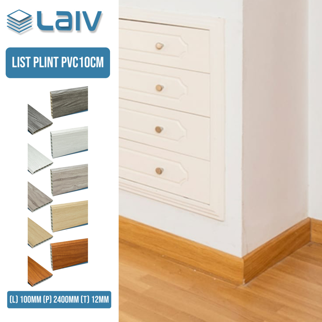 Jual LAIV List Plint Lantai PVC 10cm 8cm Lis Tembok Parkit Plank WPC Skirting Lantai Vinyl SPC ...