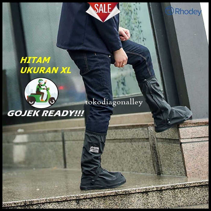 Jual Jas Hujan Sepatu Anti Air Cover Sepatu Waterproof Hitam Shoes ...