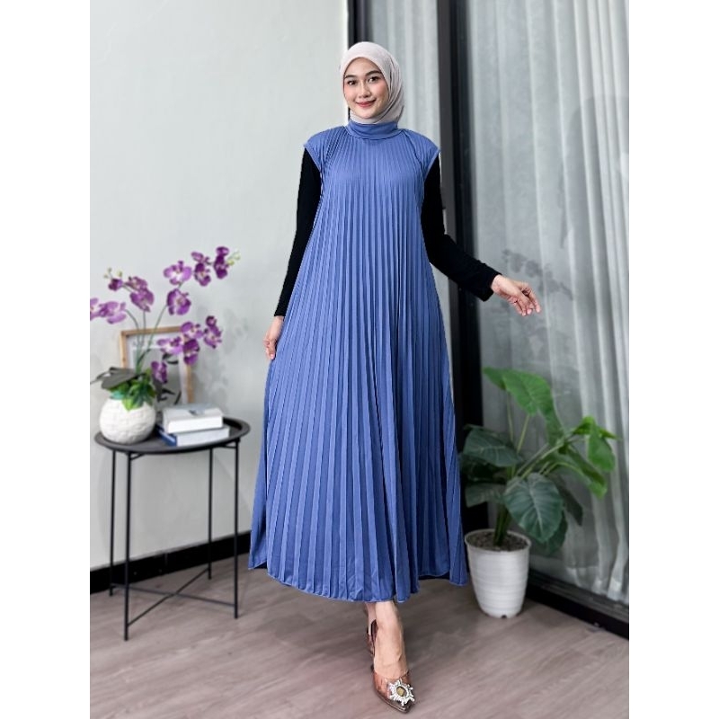 Jual Dress Plisket Premium / Gamis Plisket Payung / Maxy Dress Pleats ...