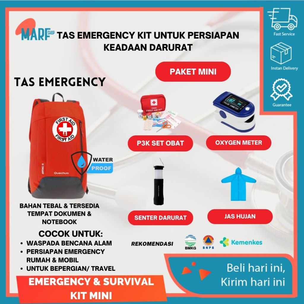 Jual TAS EMERGENCY BENCANA EMERGENCY KIT P3K TAS DARURAT TAS EVAKUASI ...