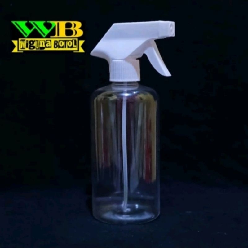 Jual Botol Spray 500ml Clear / Botol PET 500ml Tutup Kispray Putih ...