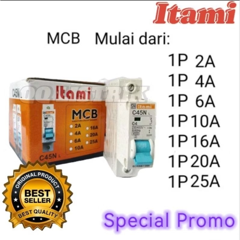 Jual MCB 2A 4A 6A 10A 1Phase, / MCB , MINIATURE CIRCUIT BREARKER ...