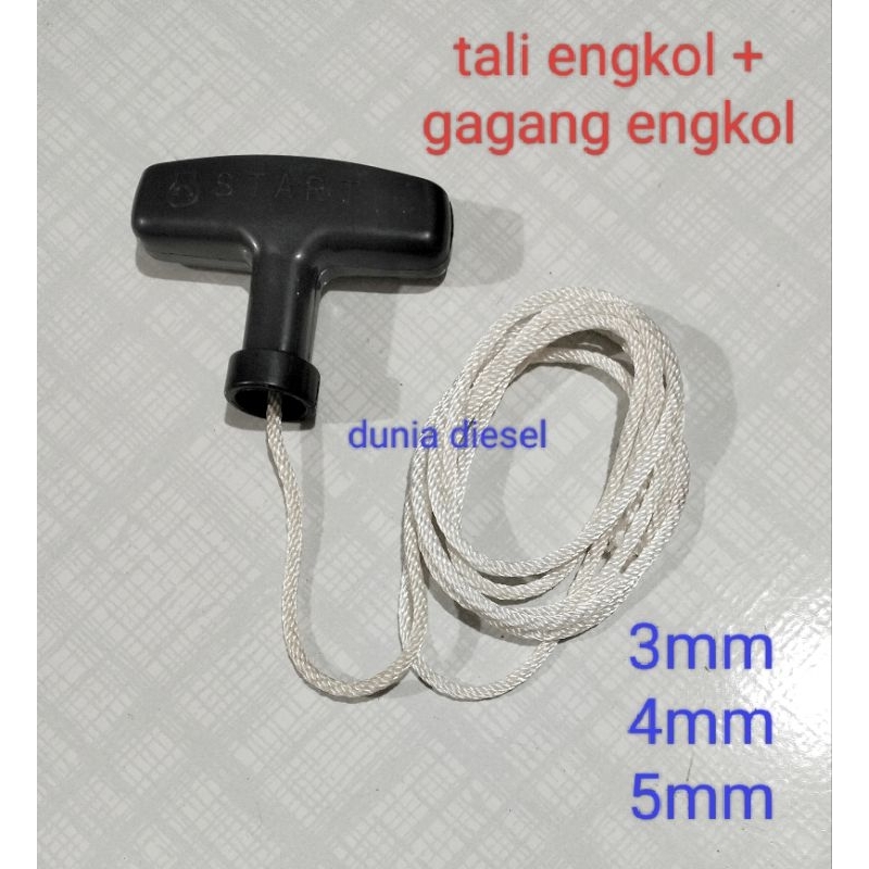 Jual tali engkol dan gagang engkol hand grip + rope starter grip ...