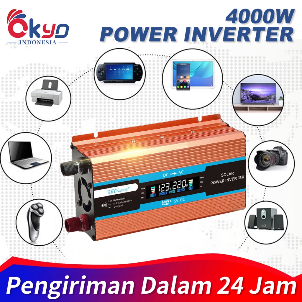 Jual Kualitas bagus Power inverter Mobil 4000w Dc 12v to AC 220V ...