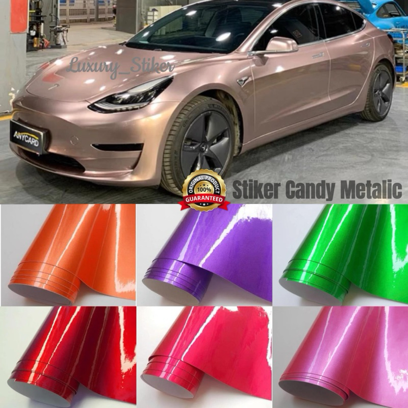 Jual Stiker Candy Metalic Sticker Mobil Glossy bahan premium L152Cm ...