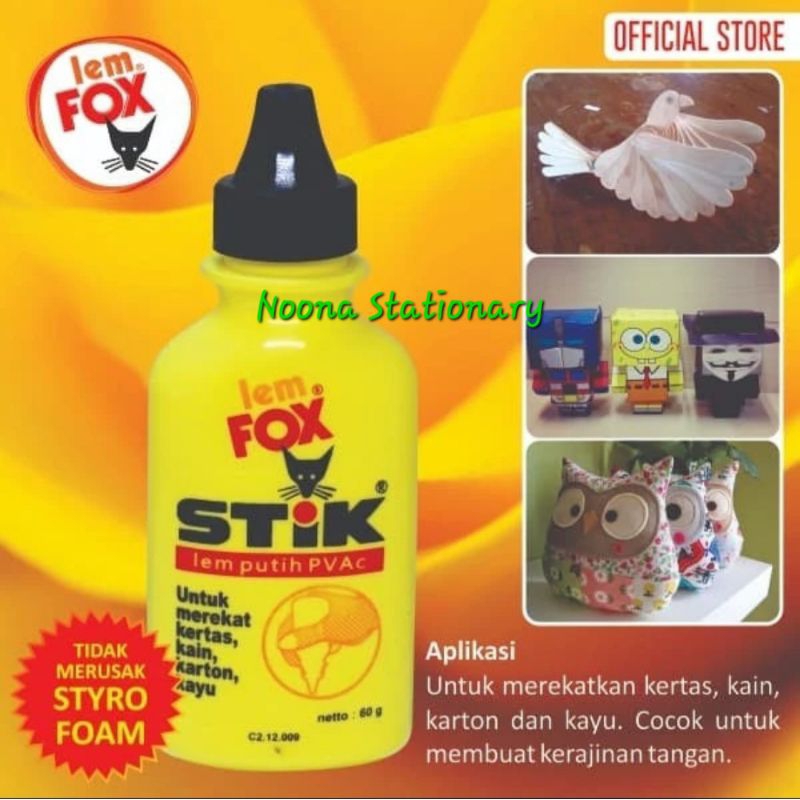 Jual Lem Putih Fox PVAc Botol 60 gram | Shopee Indonesia