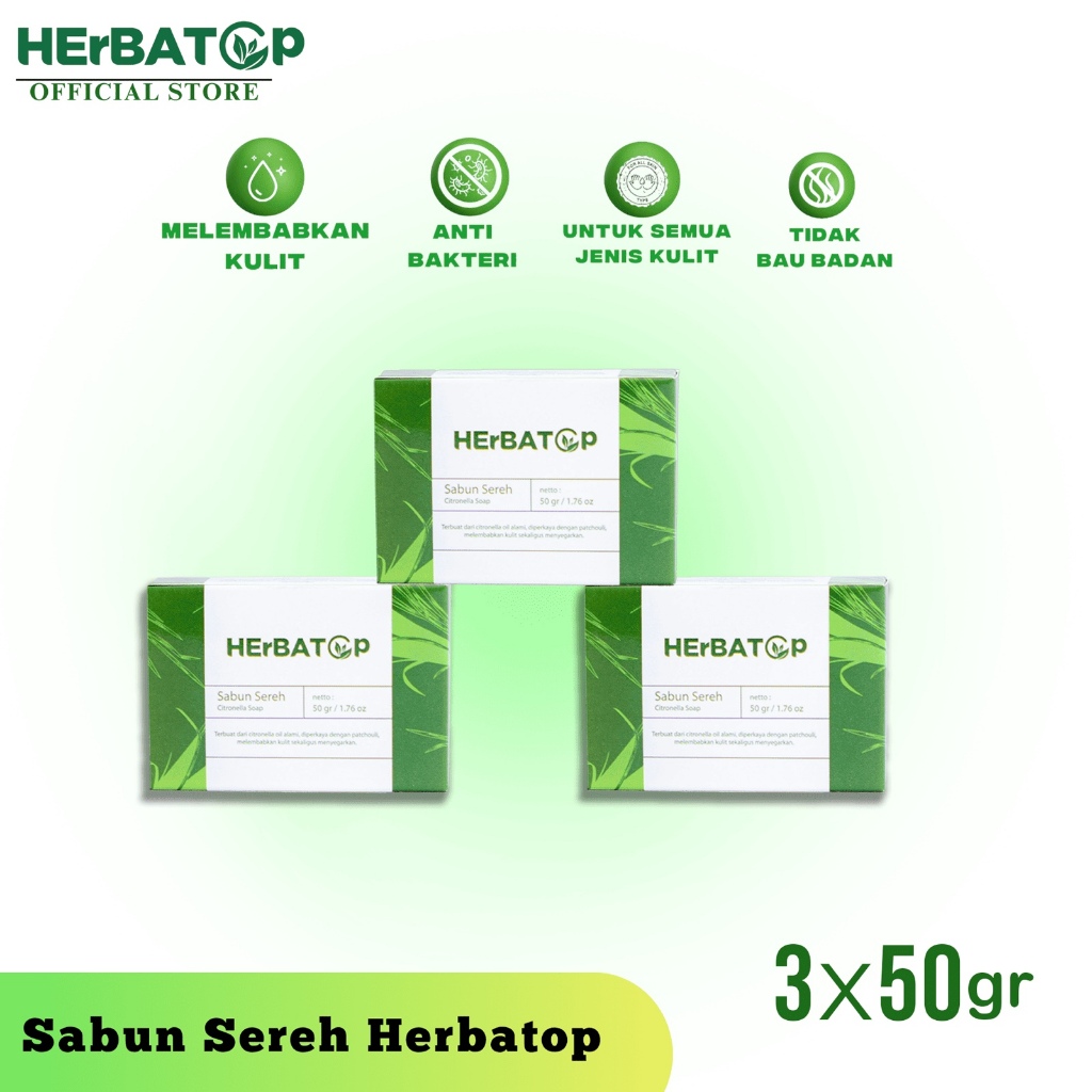 Jual Promo Bundle 3 Herbatop Sabun Sereh: Kesegaran Alami, Kulit Bersih ...