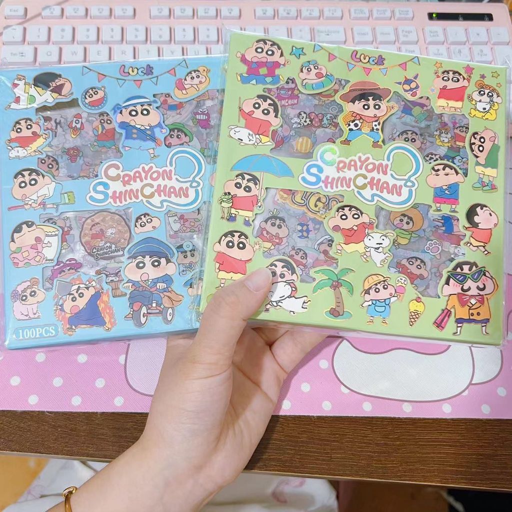 Jual STICKER SHINCHAN 100 Pcs/box Dekorasi Buku Gelas Stiker Anti Air ...