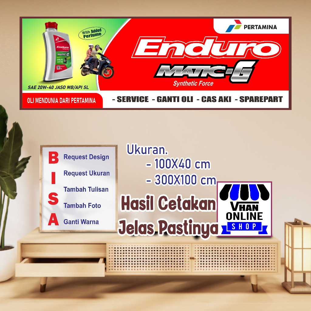 Jual Cetak Spanduk Banner Toko Oli enduro dan Service motor | Shopee ...