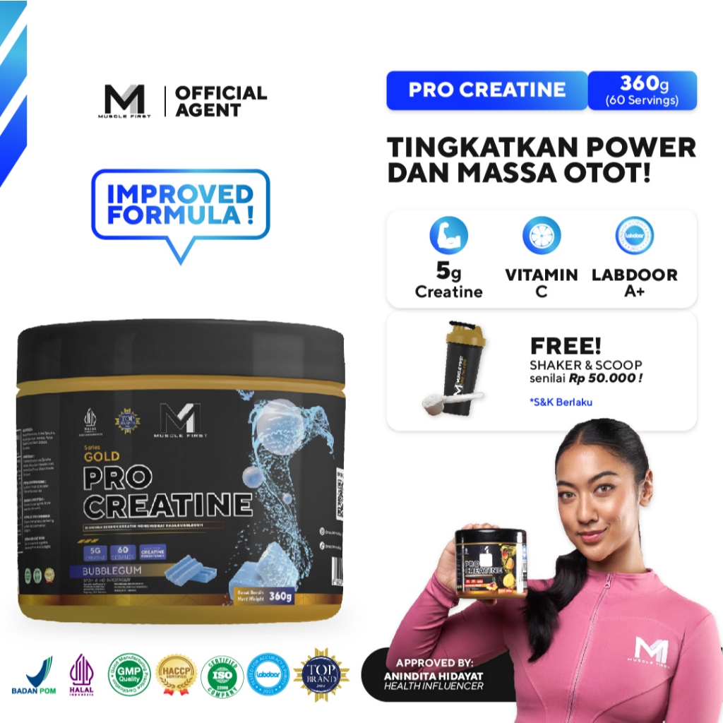 Jual MUSCLE FIRST Pro Creatine 360gr - Menambah Massa Otot Suplemen ...