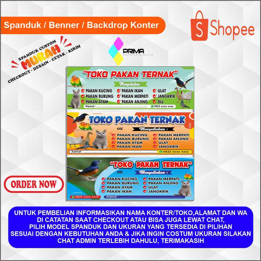 Jual BANNER SPANDUK TOKO PAKAN TERNAK/HIASAN TOKO PAKAN TERNAK/Custom ...