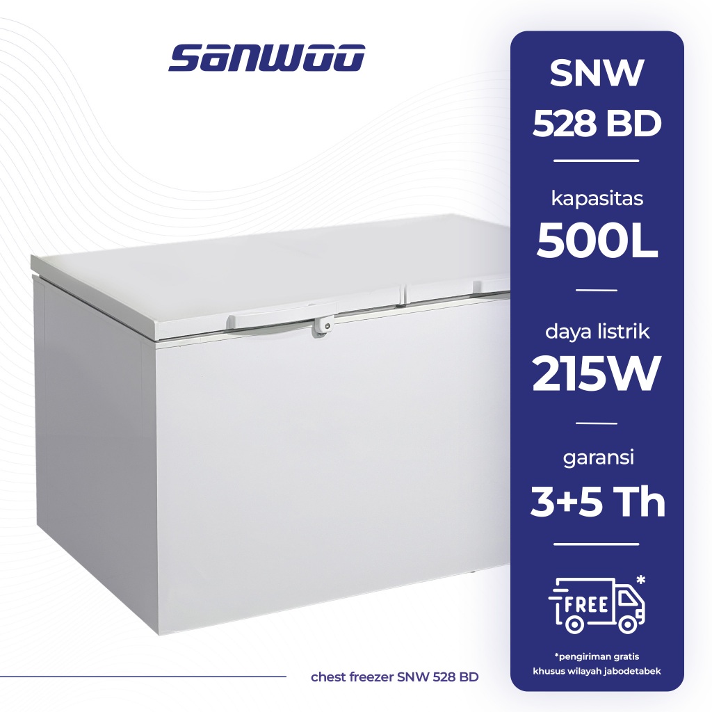Jual Sanwoo Chest Freezer Model SNW 528 BD 500 Liter | Shopee Indonesia