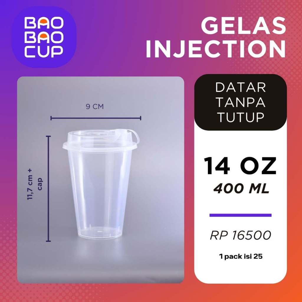 Jual Cup 14oz/400ml INJECTION 400 ML - Tanpa Tutup | Shopee Indonesia