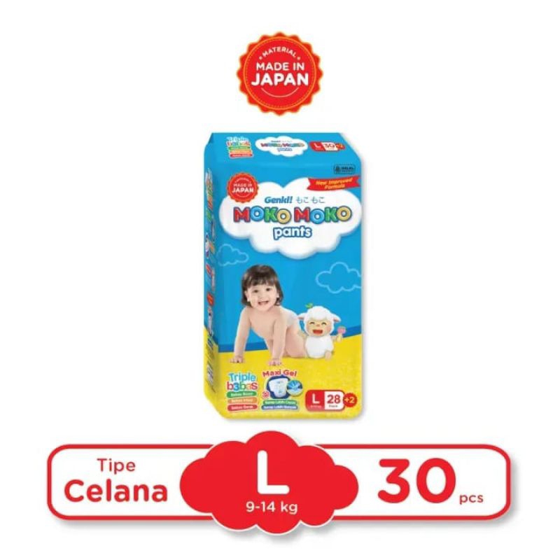 Jual Genki Moko Moko L28 / L28+2 Popok Bayi Triple Bebas Tipe Celana ...