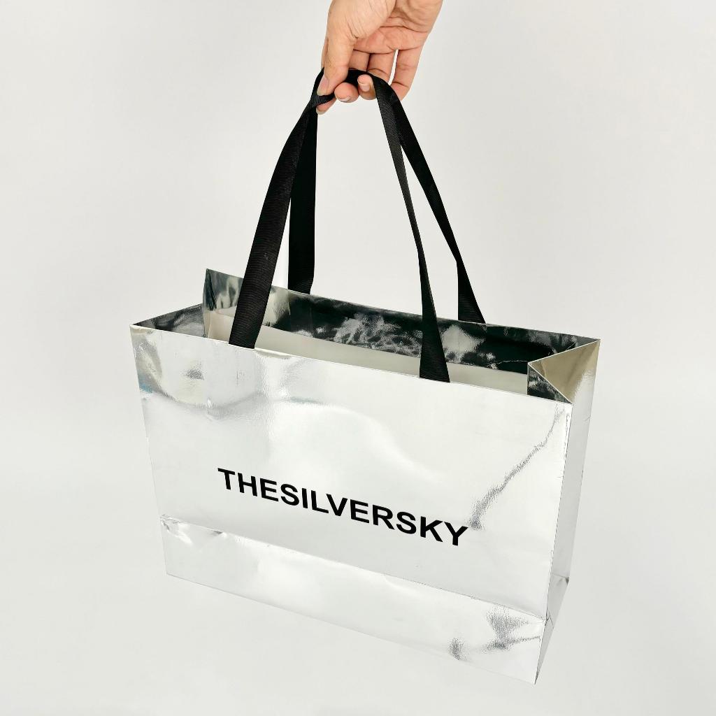 Jual Thesilversky Paper Bag Gift | Paper Bag Silver Metallic Premium ...