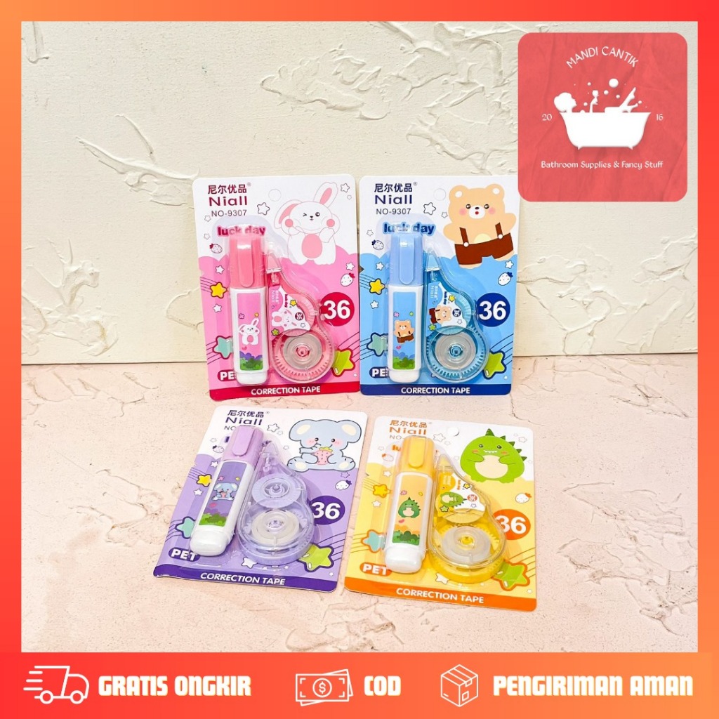 Jual Tipex Set Cair kertas warna pastel correction tape 2 in 1 Tip ex ...