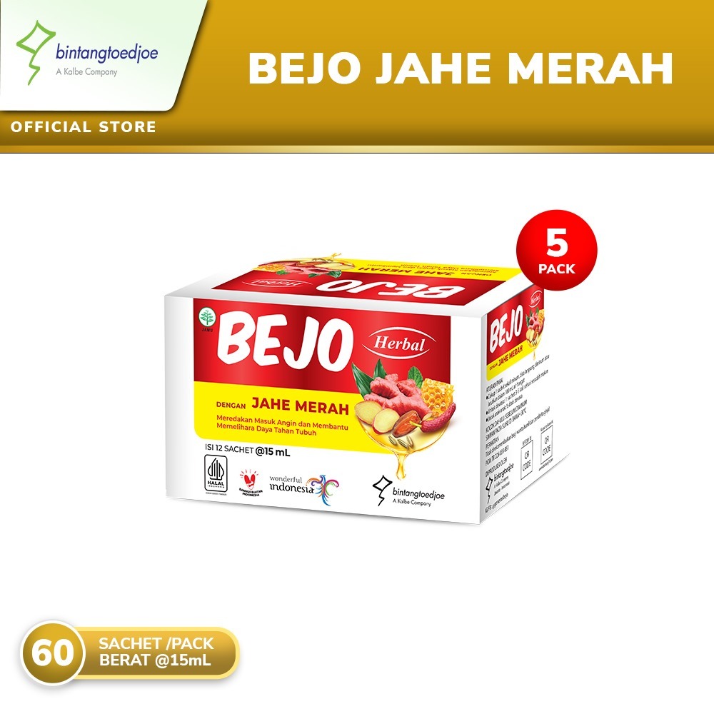 Jual Bejo Jahe Merah 5 Pack (60 sachet) | Shopee Indonesia
