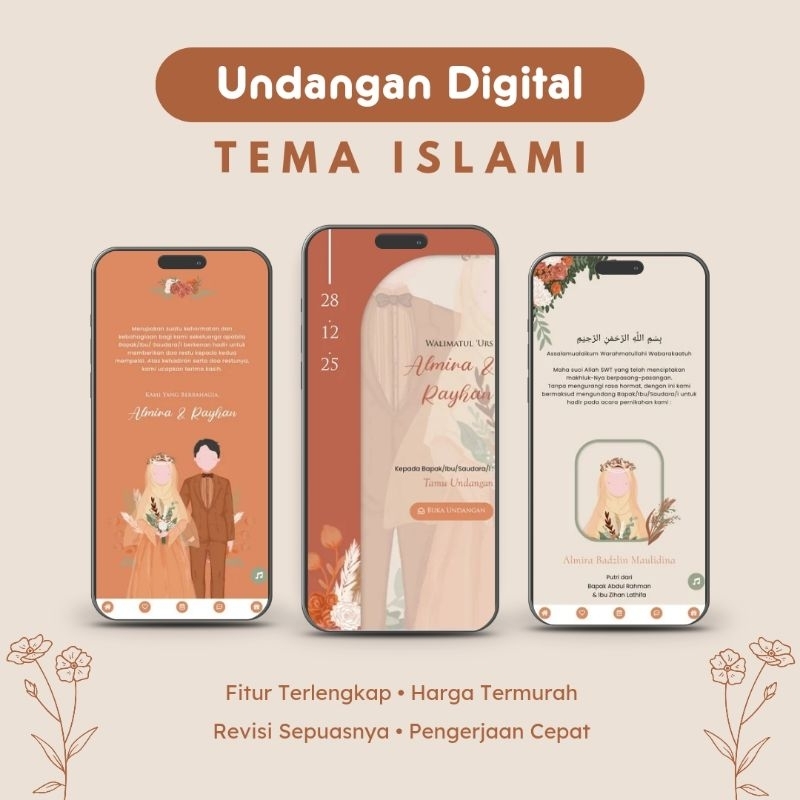Jual TEMA ISLAMI - Undangan Digital Pernikahan Website Syari Islami ...