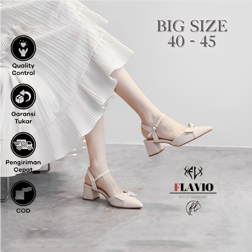 Jual Toko Flavio - Big Size 40-45 | Sepatu Pita Pesta Wanita High Heels ...