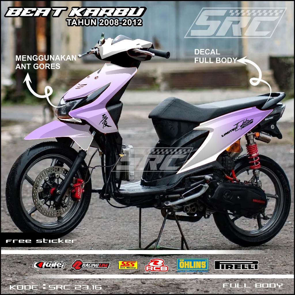 Jual COD Sticker Decal Full Body Motor Honda Beat Karbu 2008 2009 2010 ...