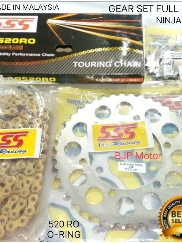 Jual Gear Set SSS 520 NINJA 250 / FI / Z250 RR + Rantai SSS HSB 120L ...