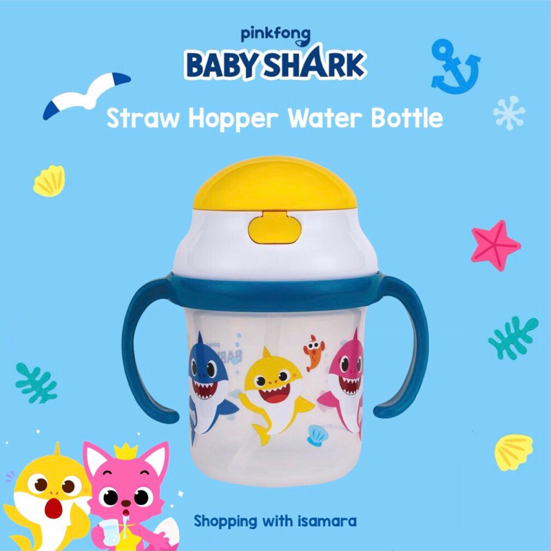 Jual Skater x Pinkfong Baby Shark Straw Hopper Water Bottle / Tempat ...