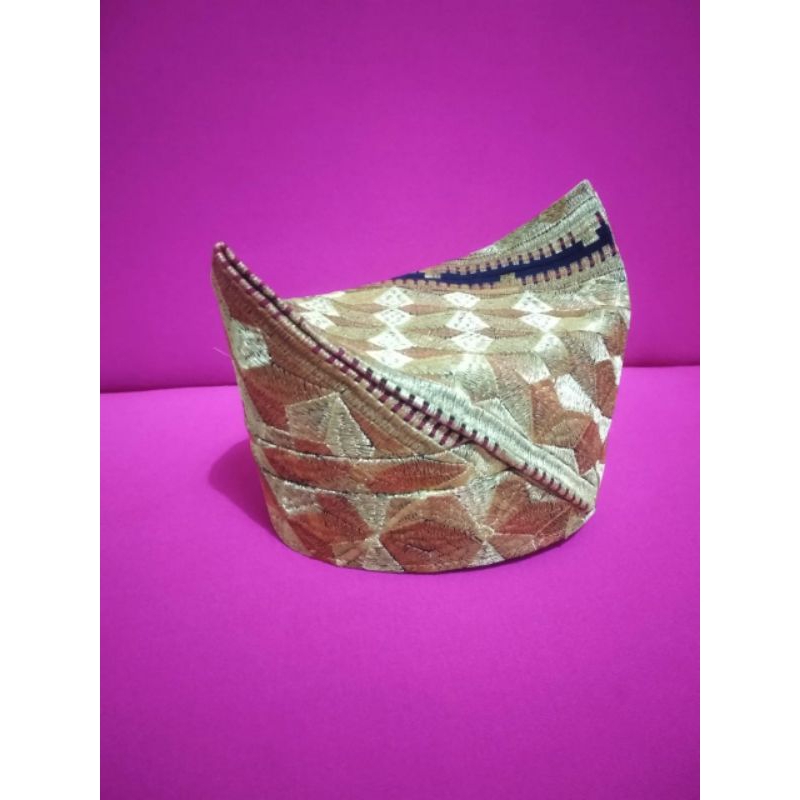 Jual peci adat lampung bordir motif bintang emas full bordir | Shopee ...