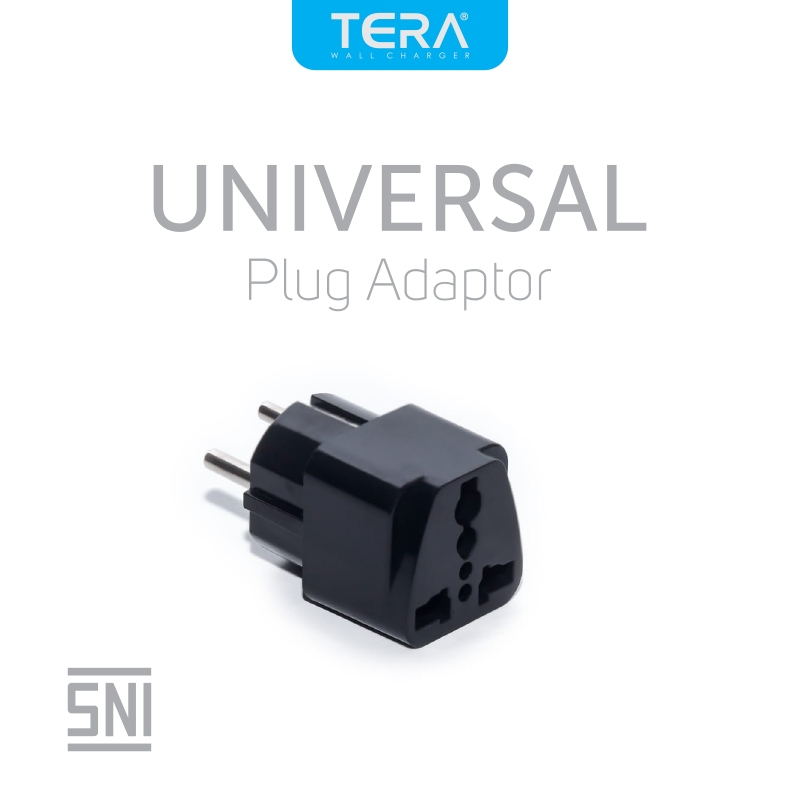 Jual TERA Steker Universal Plug Adaptor Multi-Country - Black Series ...