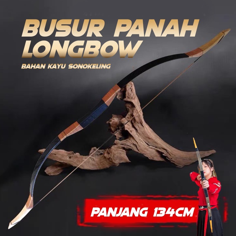 Jual Busur Panah Longbow Material Kayu Sonokeling Motif Bercorak ...