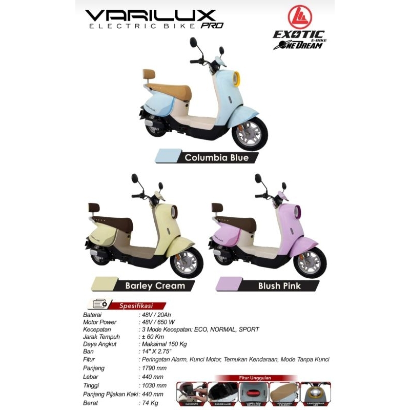 Jual SEPEDA LISTRIK / E-BIKE EXOTIC VARILUX PRO | Shopee Indonesia