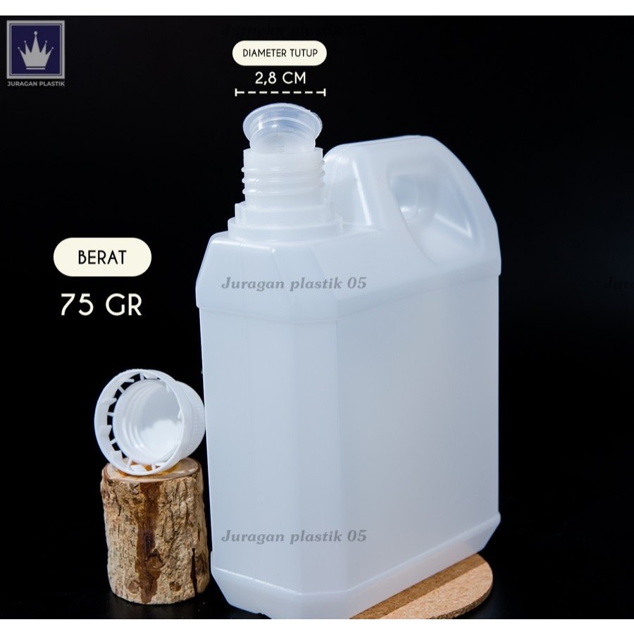 Jual Jerigen segi 1 liter bahan HDPE dengan PLUG & TUTUP SEGEL ...