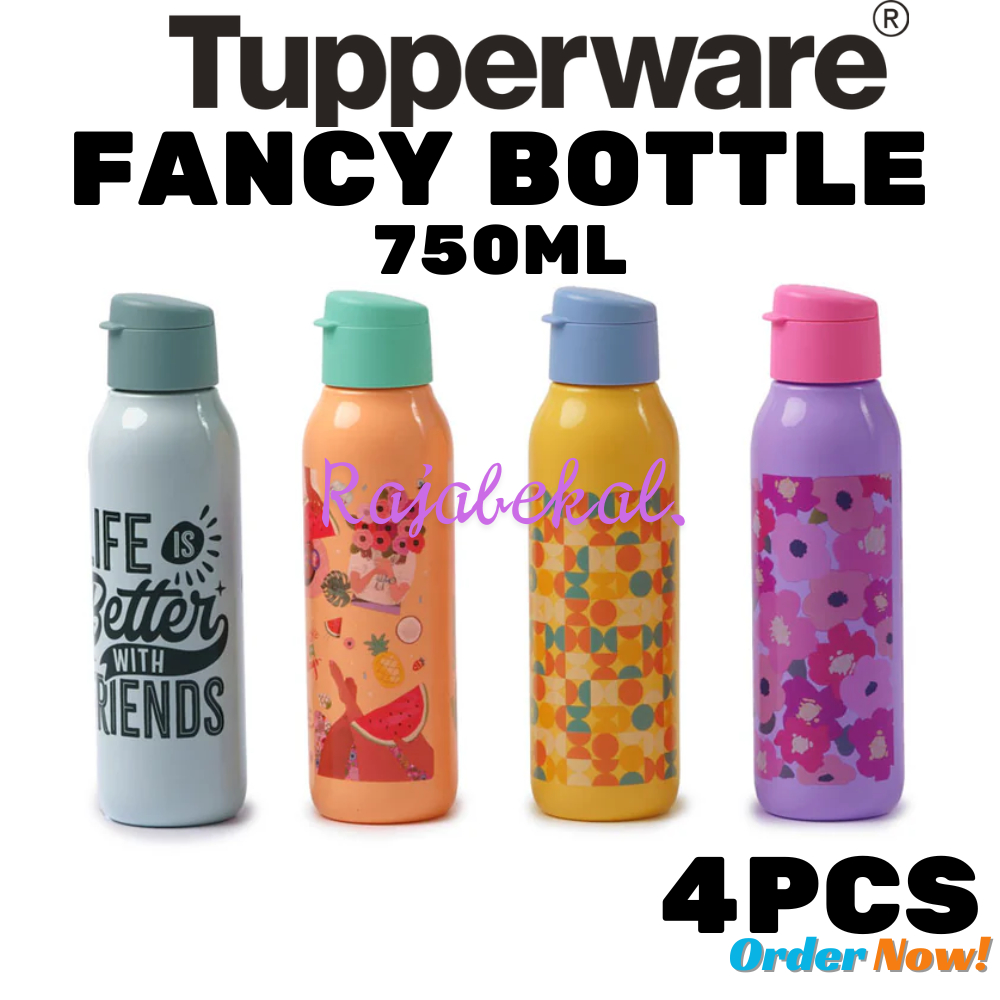 Jual PROMO Tupperware Fancy Bottle 750ml botol minum 4pcs | Shopee ...