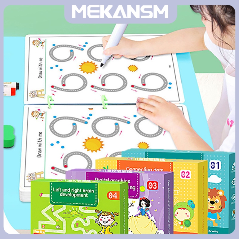 Jual MEKANSM 136 Page Magical Tracing Workbook ReusableDot To Dot Wipe ...