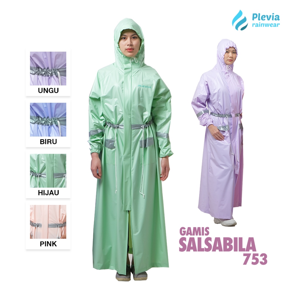 Jual PLEVIA - Jas Hujan Gamis Salsabila 753 / Jas Wanita Model Gamis ...