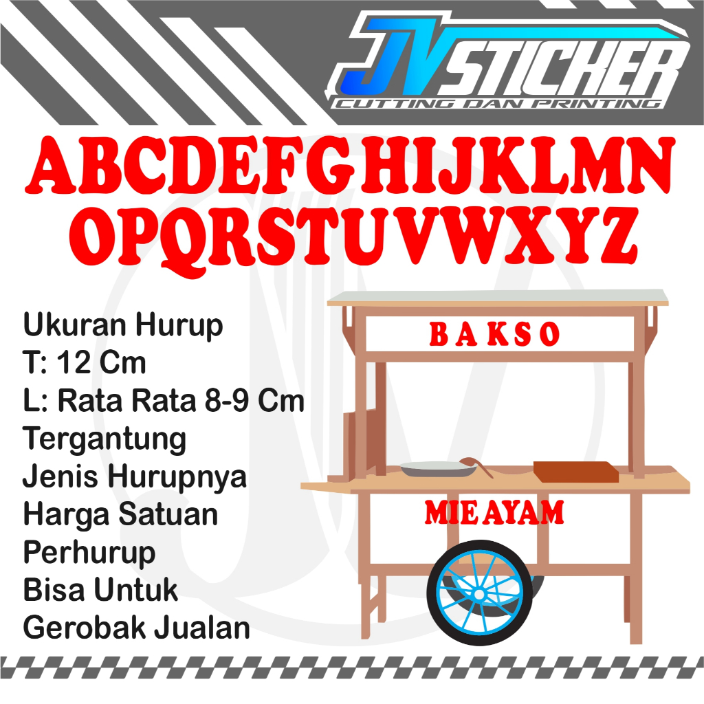 Jual STIKER CUSTOM ABJAD CUTTING STICKER MURAH BUAT TULISAN GEROBAK ...