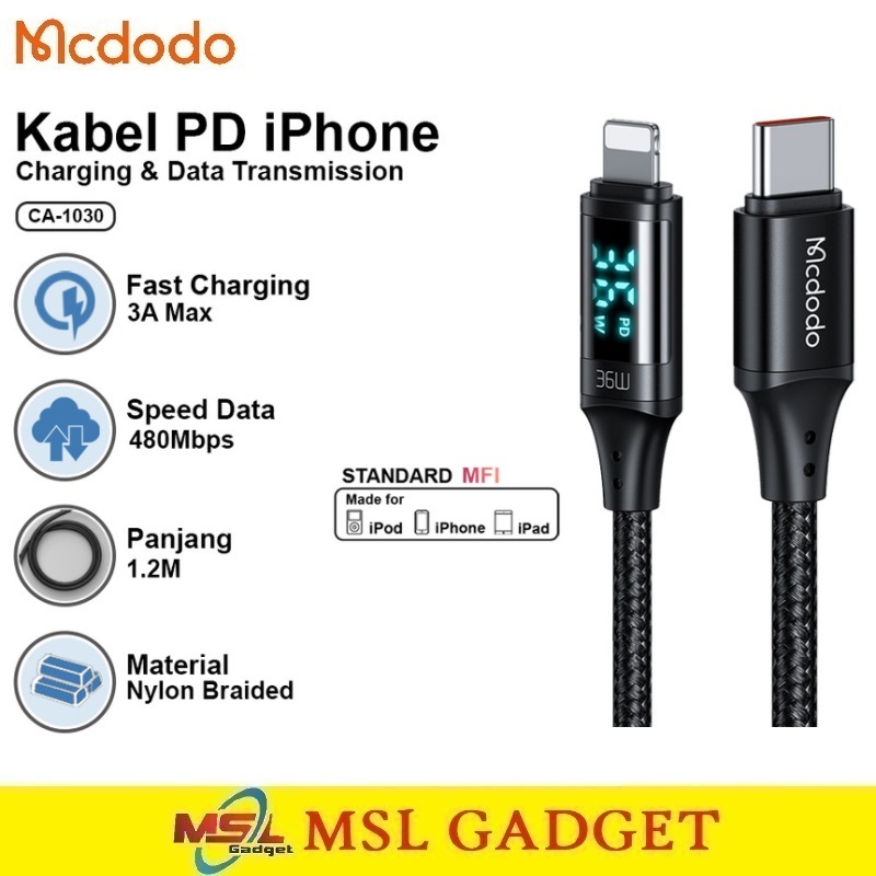 Jual Mcdodo Kabel Data iPhone Type C to Lightning 36W PD Fast Charging ...