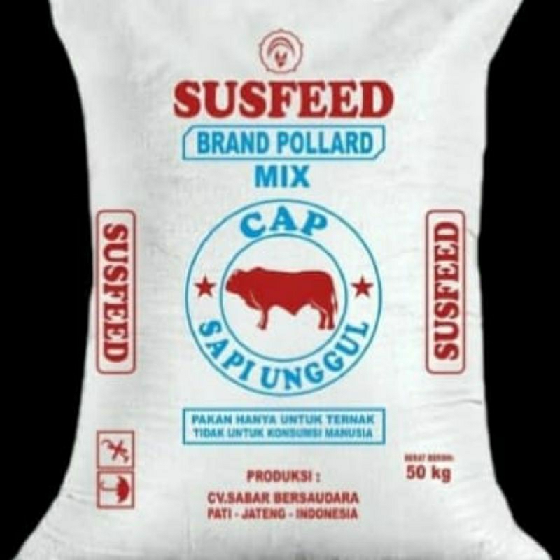Jual Brand Pollard Mix 50 kg Susfeed pakan sapi, kambing, domba ...
