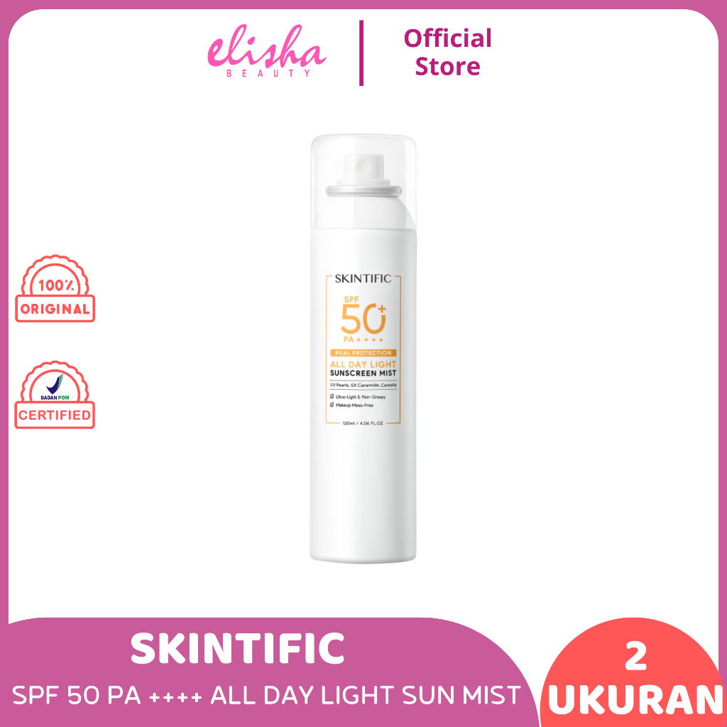 Jual SKINTIFIC All Day Light Sunscreen Spray SPF50 PA++++ Sunscreen Mist Anti UV UVA UVB ...
