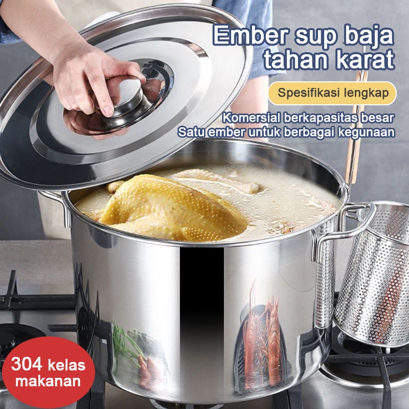 Jual 304 Stainless Steel Stockpot Full Tebal Dandang Bakso Ukuran Jumbo Dandang Jumbo Terbaik 6L ...