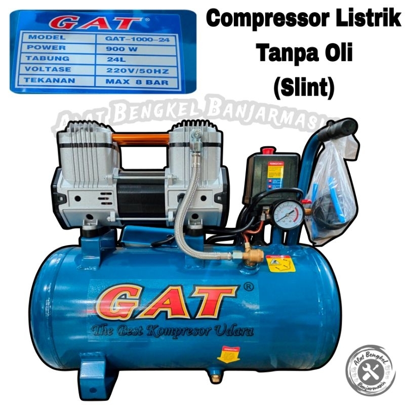 Jual COMPRESSOR "GAT" 1000-24 ||MESIN COMPRESSOR TANPA OLI (SLINT) 24 ...