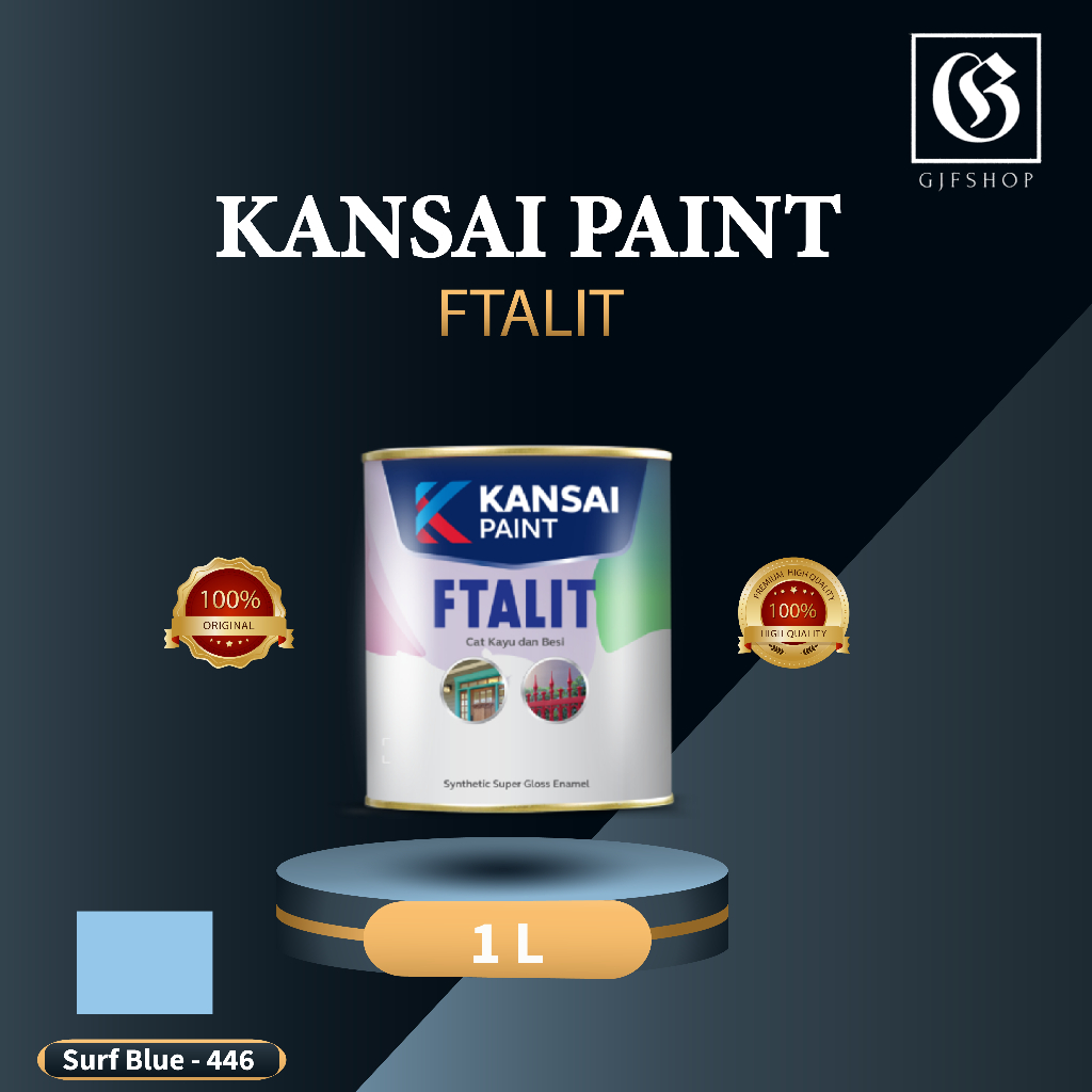 Jual Cat Minyak Besi Kayu Ftalit Kansai Paint 446 Surf Blue 1kg ...