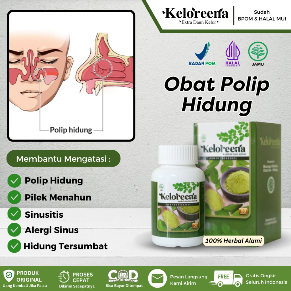 Jual Keloreena Kapsul - Obat Polip Hidung, Sinusitis, Rhinitis, Alergi ...