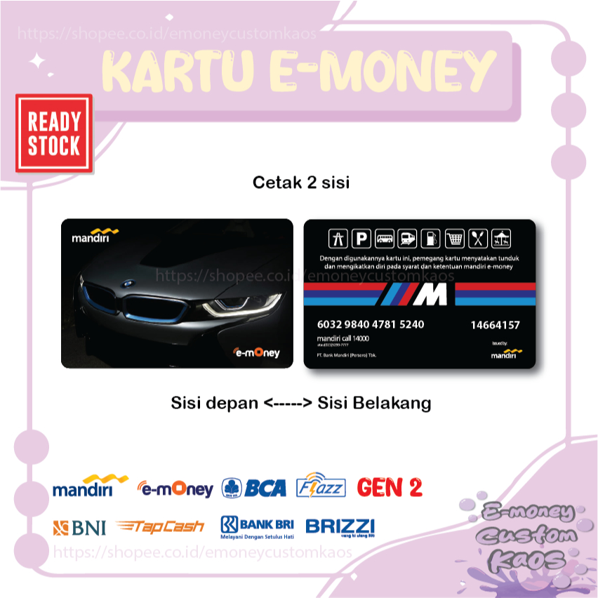 Jual KARTU EMONEY MOBIL BMW TERBARU LOGO SUPER MEWAH ETOLL E-MONEY ...
