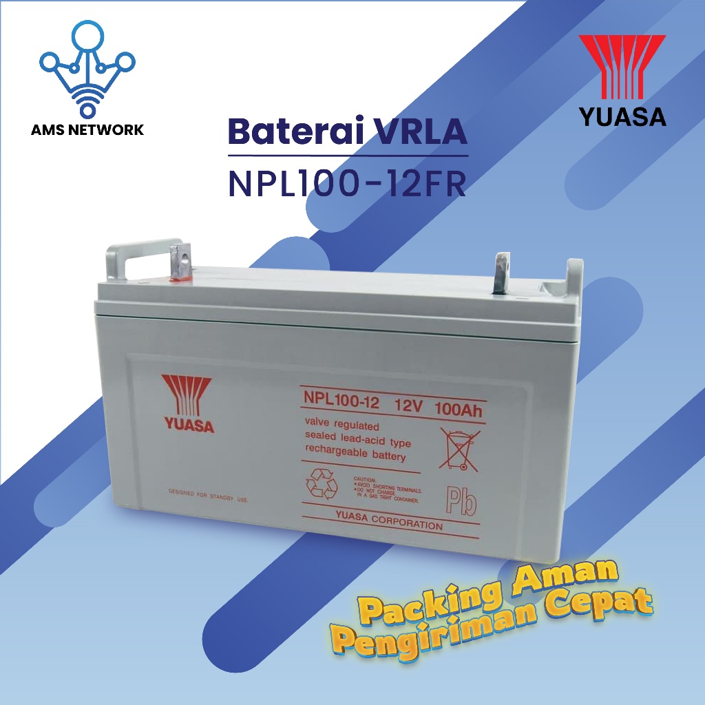 Jual BATTERY AKI UPS VRLA YUASA NPL100-12FR | Shopee Indonesia