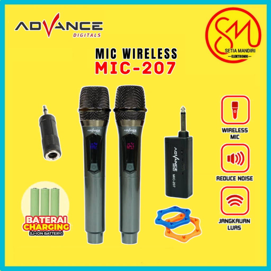 Jual ADVANCE MIC-207 I MIC-206 Microphone Karaoke satu paket 2 MIC bisa ...