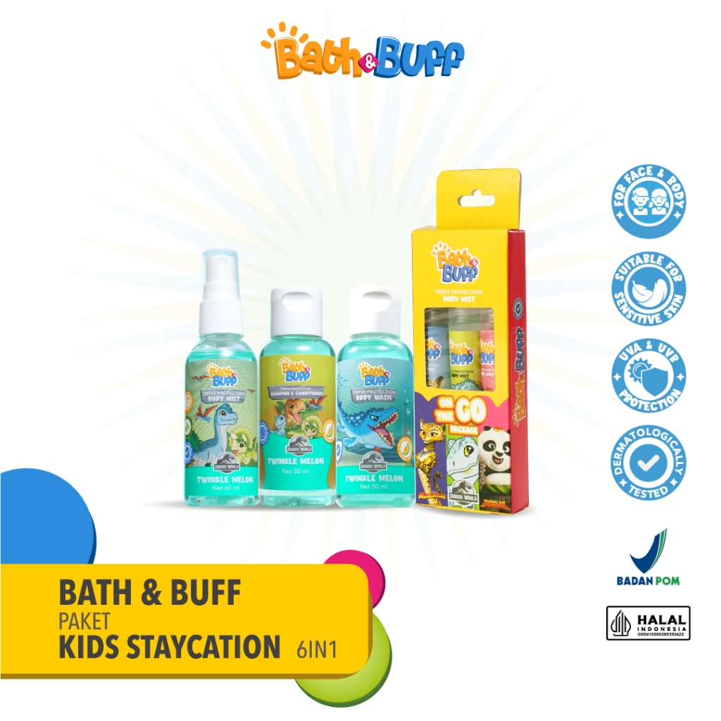 Jual [6IN1] Bath & Buff Kids Staycation Package Body Mist 3pcs + Head ...